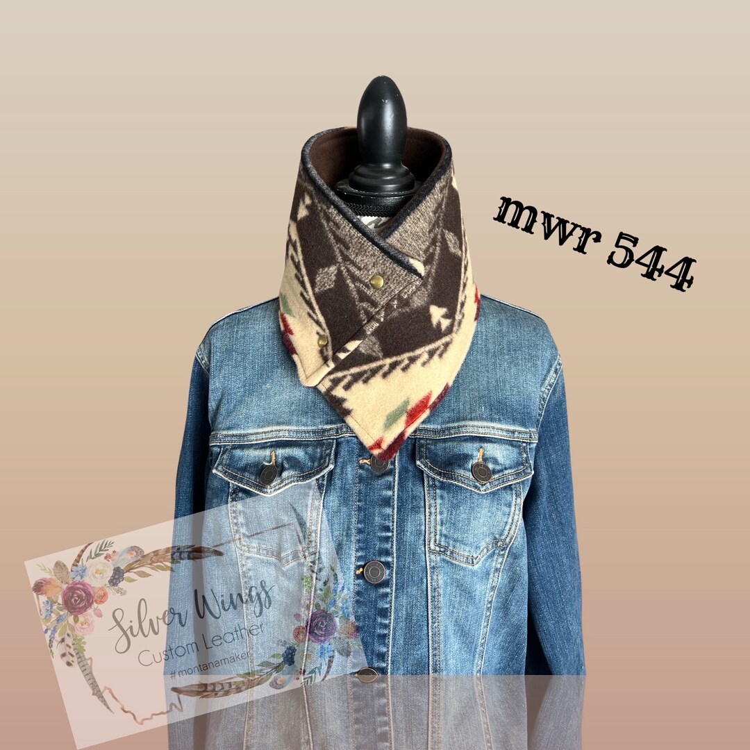 Montana Wool Rag, SMALLER Size, Native Print, Women's Wild Rag, Wool ...