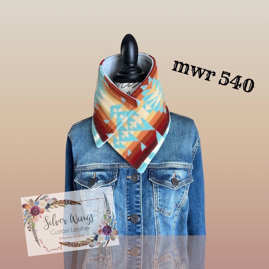 Montana Wool Rag, SMALLER Size, Native Print, Women's Wild Rag, Wool ...