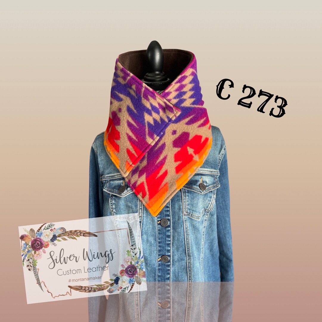 Montana Wool Cowl Rag Print Wild Rag Buckaroo Scarf C-273 Western Cowl ...