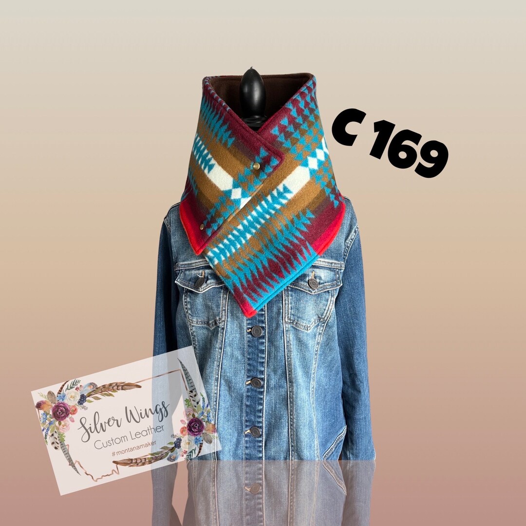 Montana Wool Cowl Rag Print Wild Rag Buckaroo Scarf C-169 Western Cowl ...
