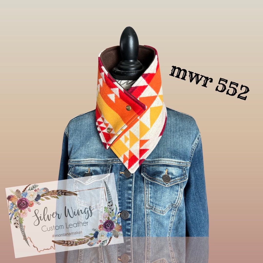 Montana Wool Rag, SMALLER Size, Native Print, Women's Wild Rag, Wool ...