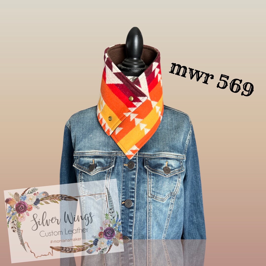 Montana Wool Rag, SMALLER Size, Native Print, Women's Wild Rag, Wool ...