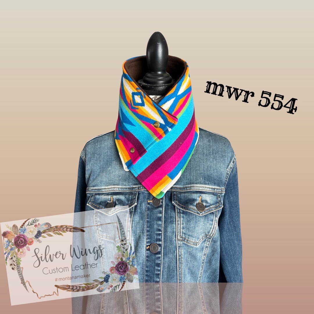 Montana Wool Rag, SMALLER Size, Native Print, Women's Wild Rag, Wool ...