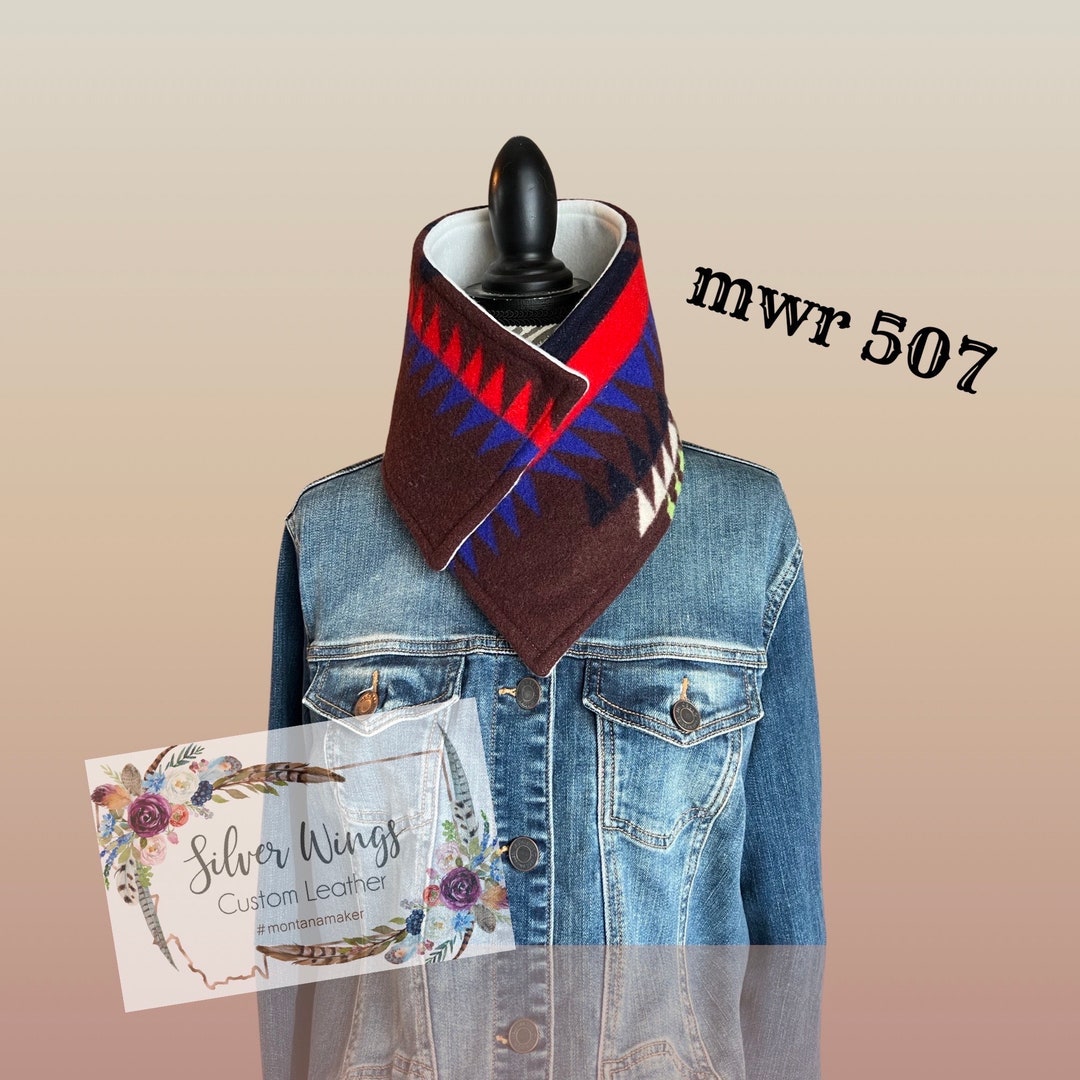 Montana Wool Rag, SMALLER Size, Native Print, Women's Wild Rag, Wool ...