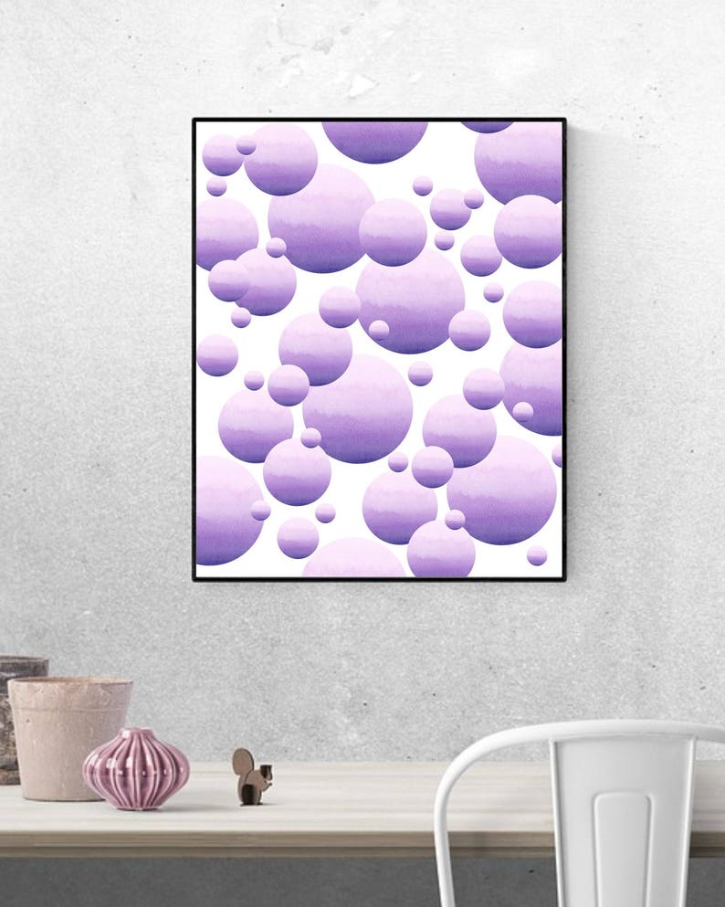 Circles Purple Abstract Wall Art - Colorful Abstract Printable - Wall ...