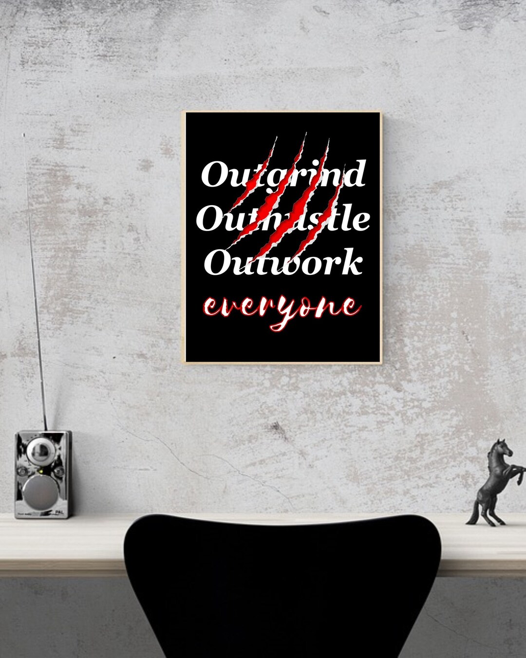 ENTREPRENEUR- Outgrind Outhustle Outwork Everyone- Quote- Wall Art - Etsy