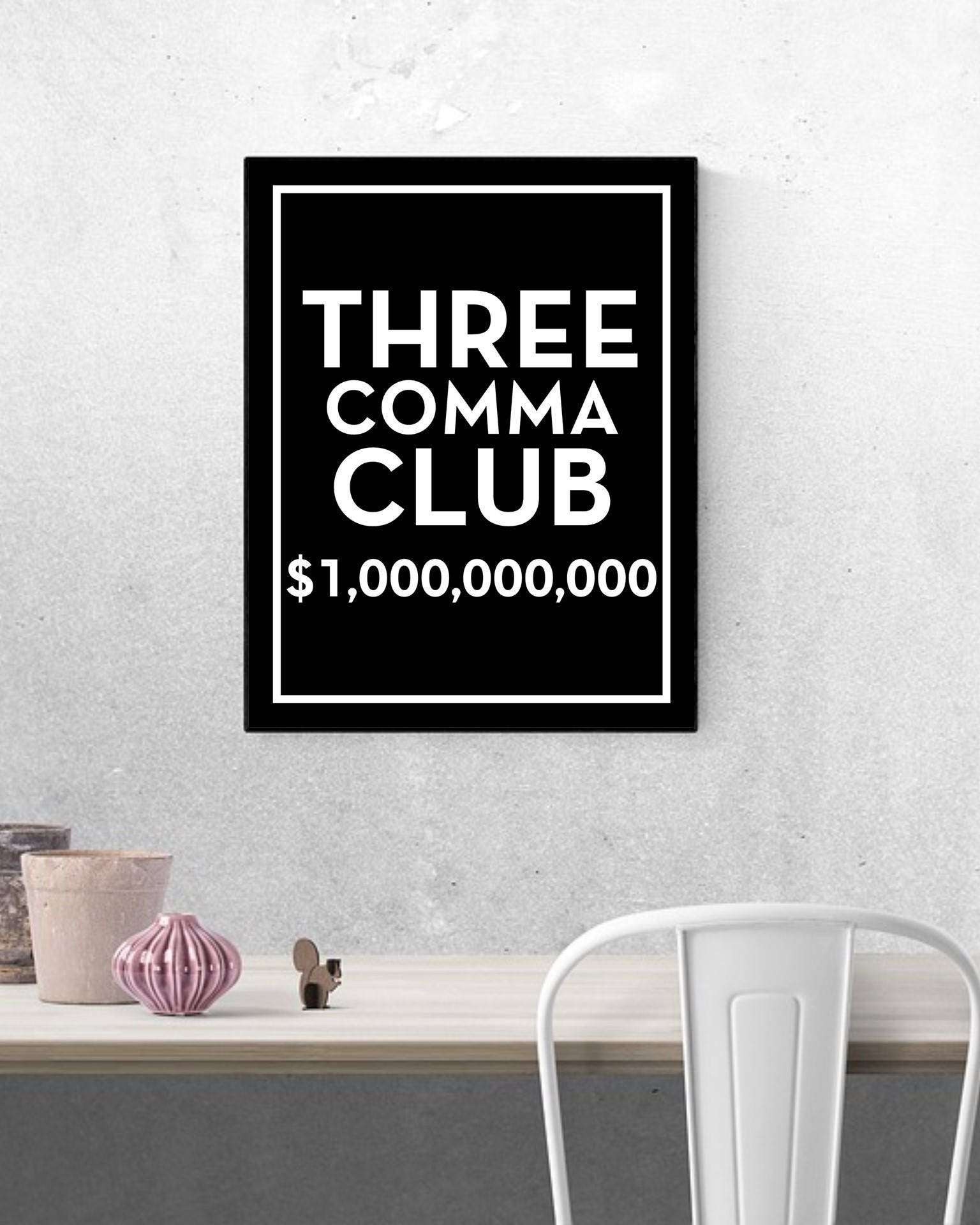 ENTREPRENEUR Three Comma Club Quote Wall Art - Etsy