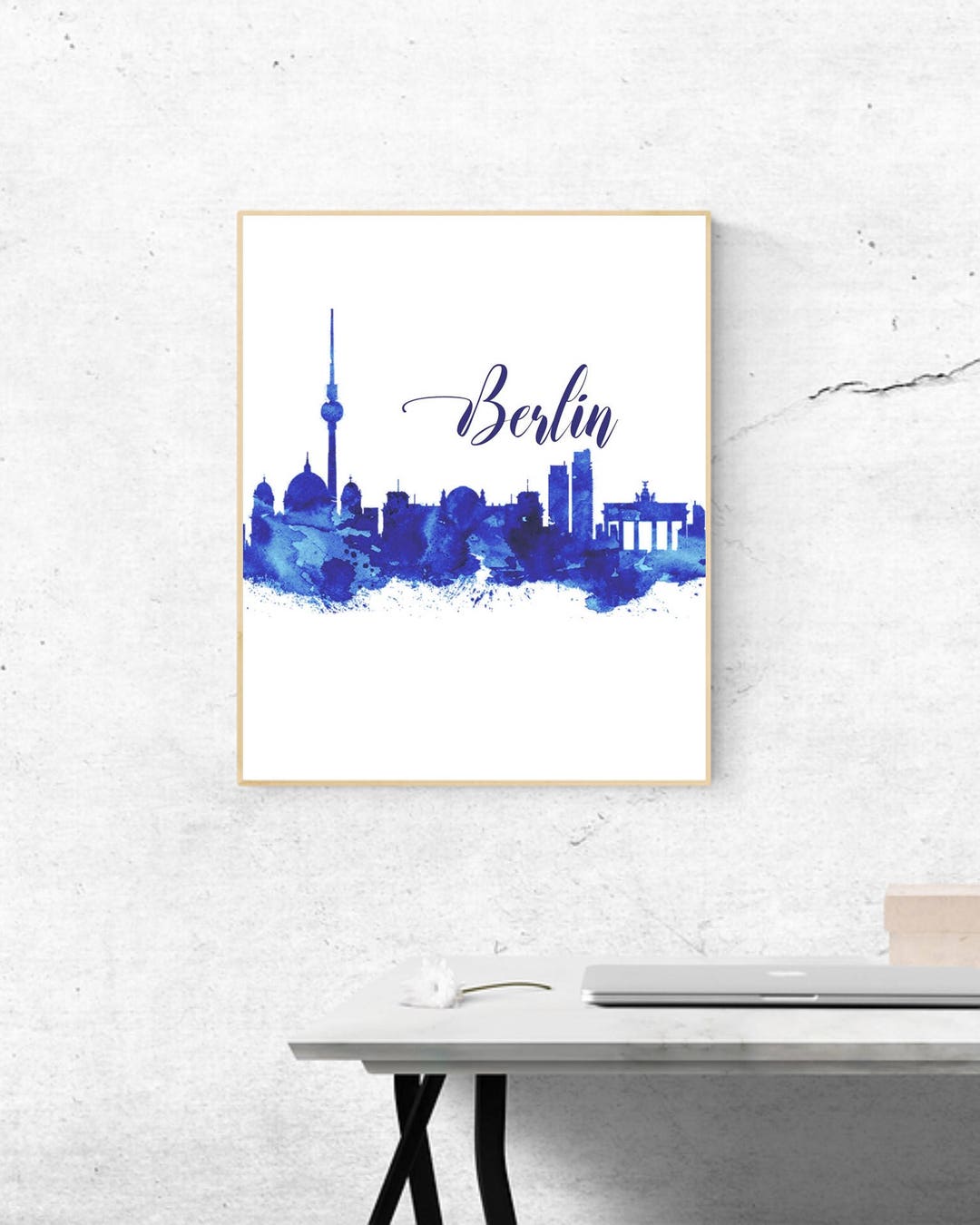 Watercolor Blue Berlin Wall Art - Sydney Print - Famous Landmark - Wall ...