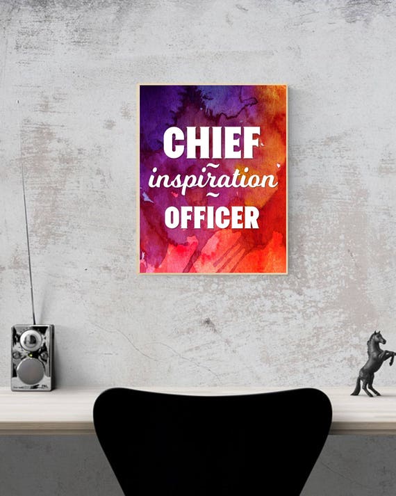 ENTREPRENEUR Chief Inspiration Officer Quote Wall Art | Etsy