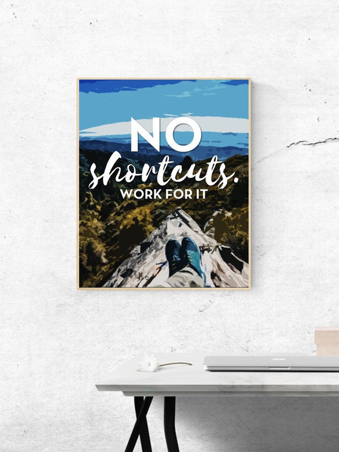 MOTIVATIONAL - No Shortcuts Work for It - Quote - Digital Wall Art - Etsy