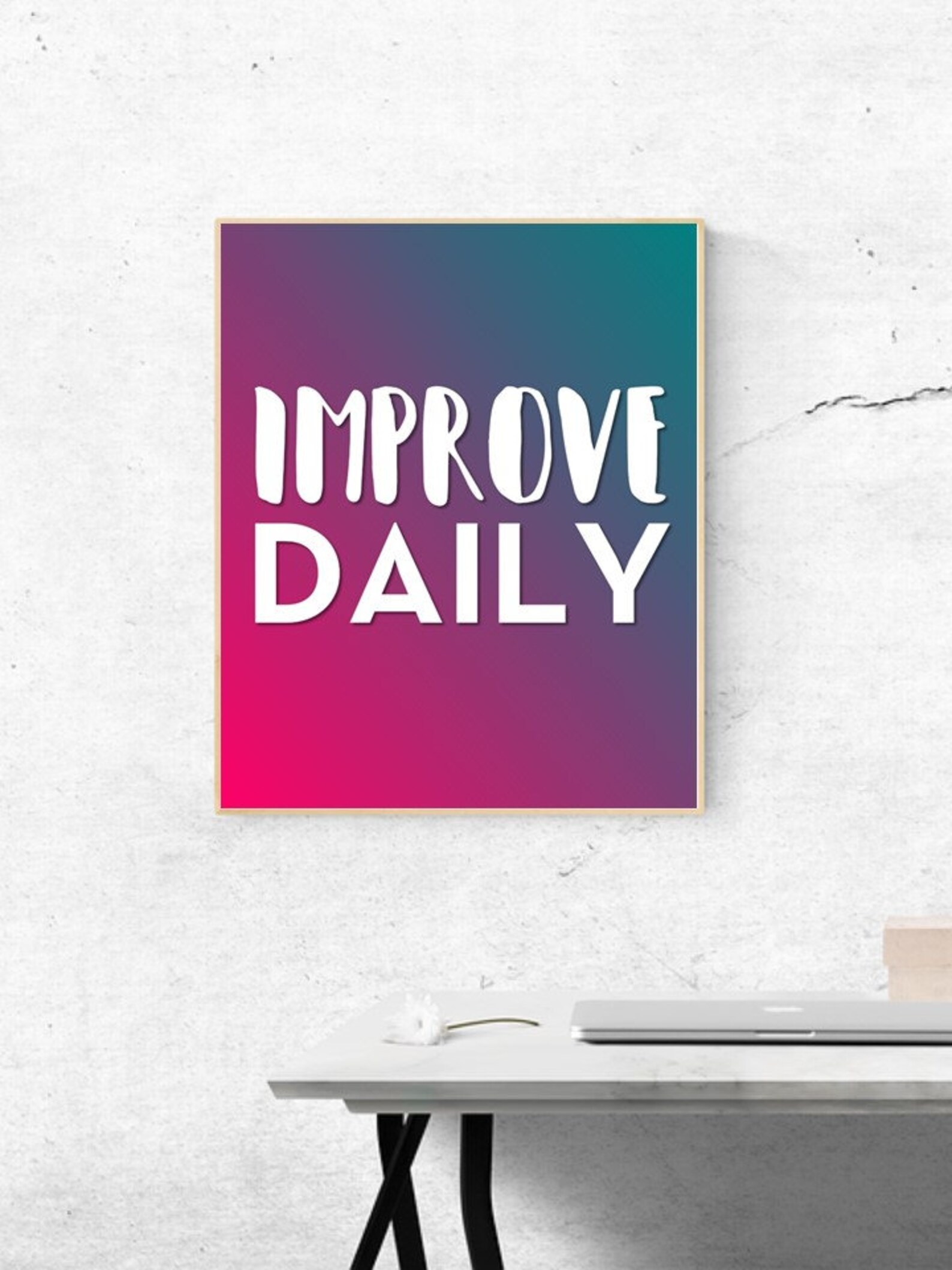 Motivation-improve Daily - Quote - Digital Wall Art - Etsy