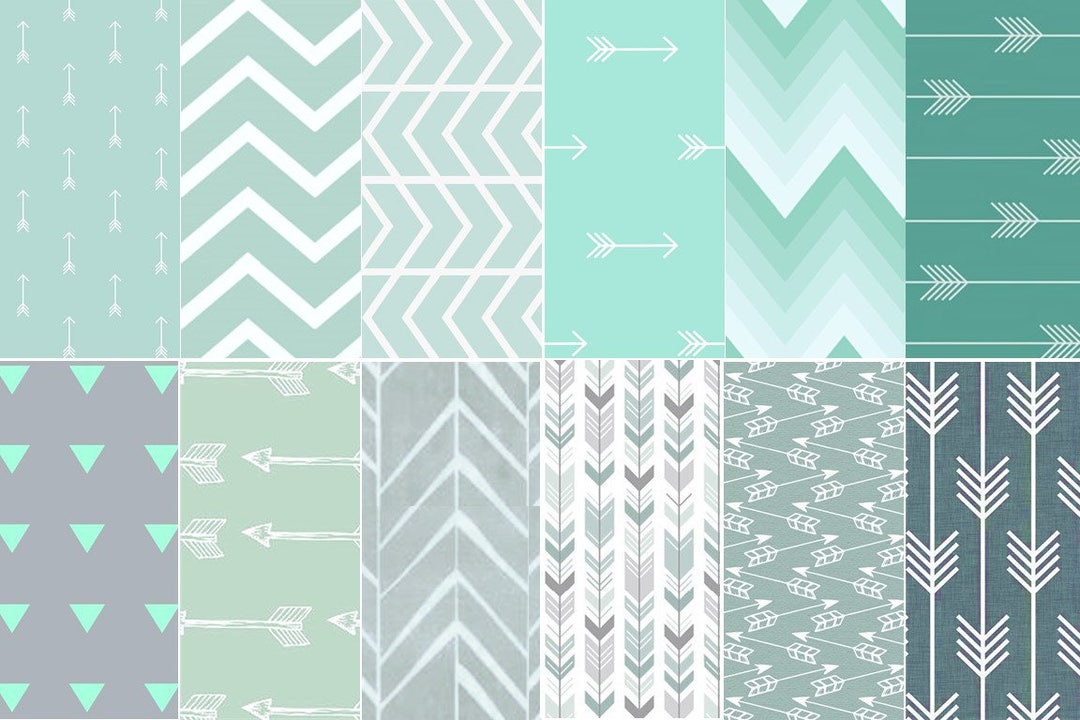 Arrows Digital Paper Pack - Cool Mint & Grey Arrows - Arrow Patterns ...