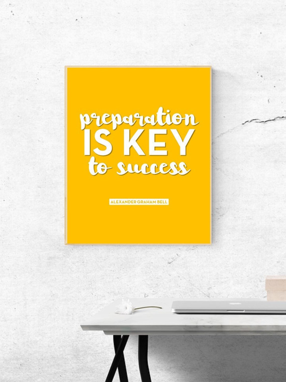 SUCCESS - Preparation is Key to Success - Quote - Digital Wall Art - Etsy