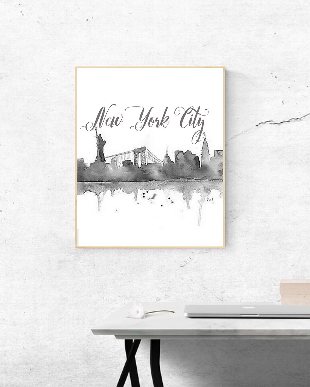 Watercolor New York City Art - NYC Print - Famous Landmark Wall Decor ...
