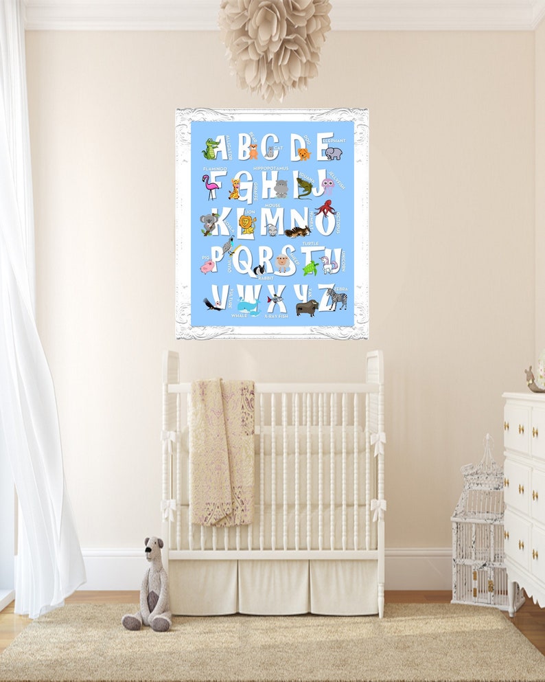 ALPHABET- Nursery Room-blue-digital Art - Etsy