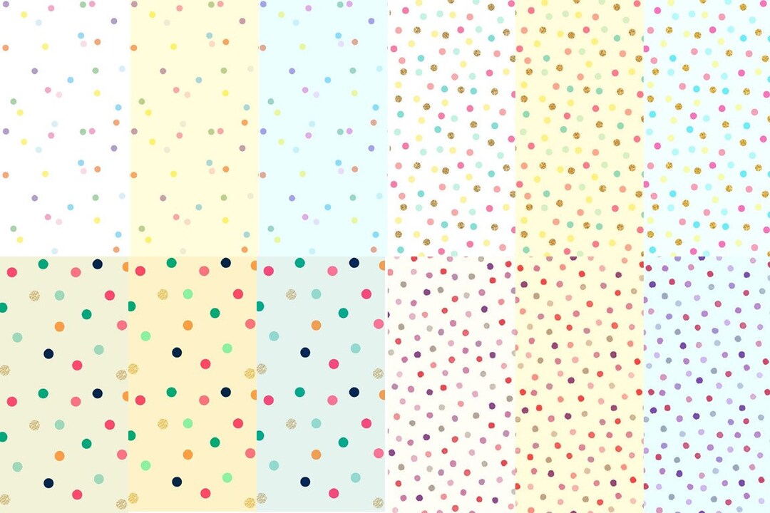Confetti Digital Paper Pack - Party Dots, Polkadots, Cool Patterns ...