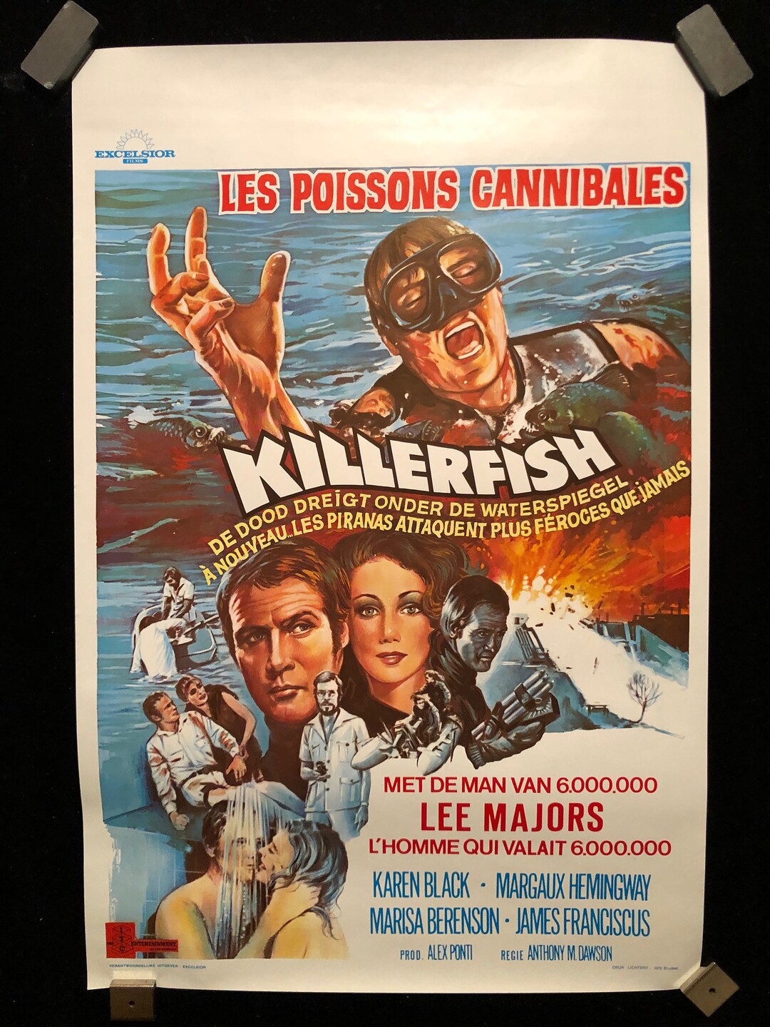 Original 1979 Killer Fish Belgian Movie Poster Killerfish, Lee Majors ...