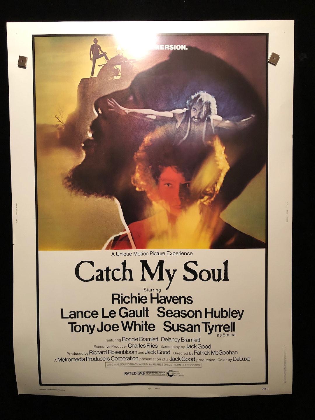 Original 1974 Catch My Soul 30x40 Movie Poster Richie Havens, Woodstock ...