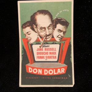 Original 1952 Double Dynamite Spanish Herald Movie Poster Groucho Marx Frank Sinatra Jane ...