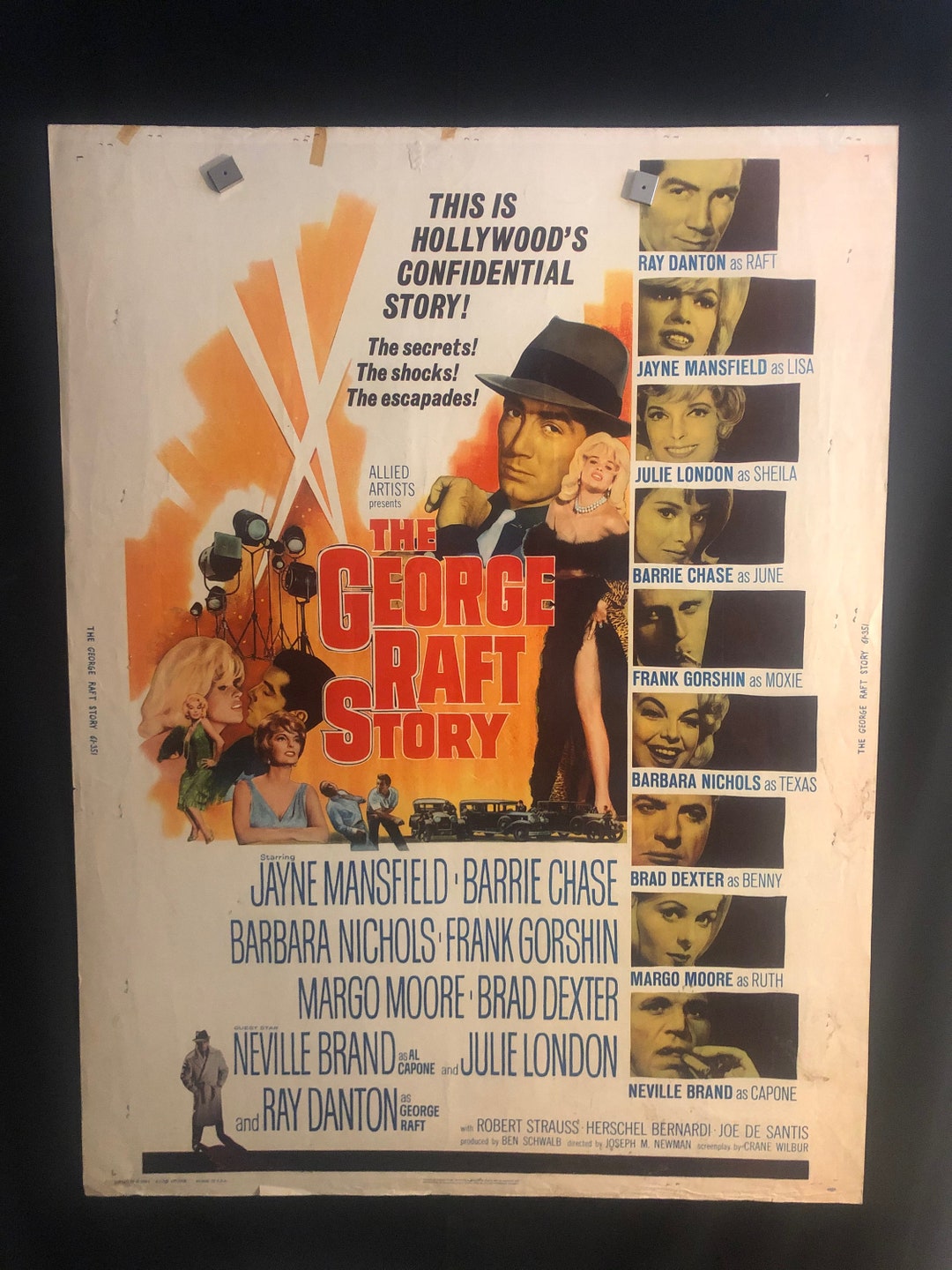 Original 1961 the George Raft Story 30x40 Movie Poster, Ray Danton ...