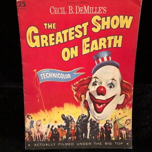 Original 1952 the Greatest Show on Earth Movie Program Cecil B. Demille ...