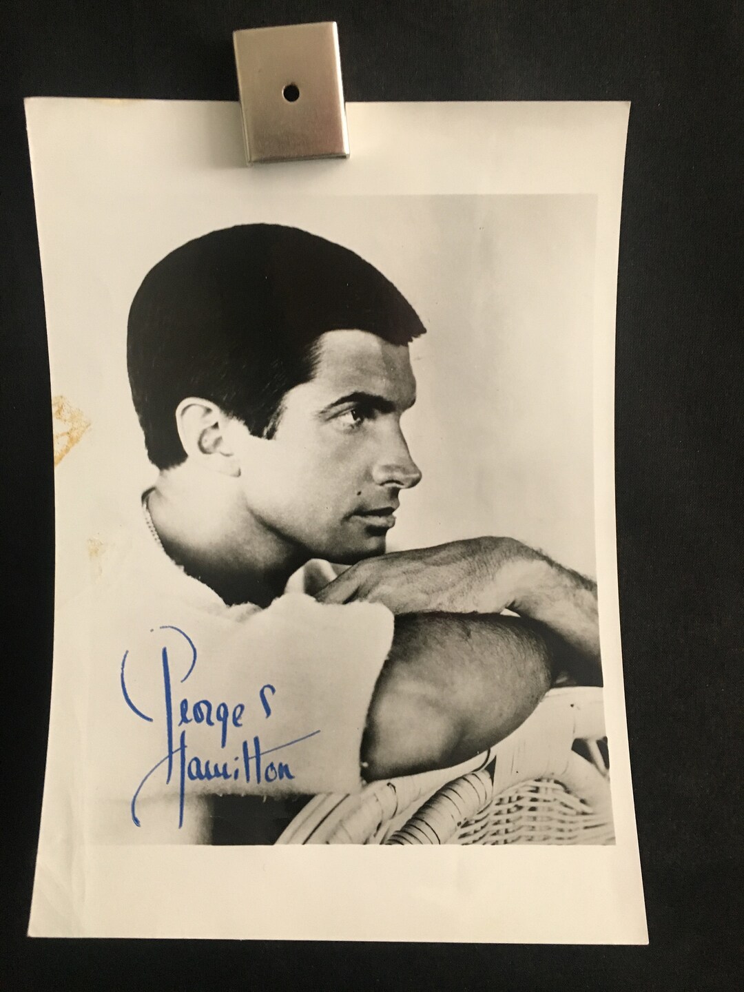 Original 1960s George Hamilton Signed Autographed 4x6 Black & White Fan ...