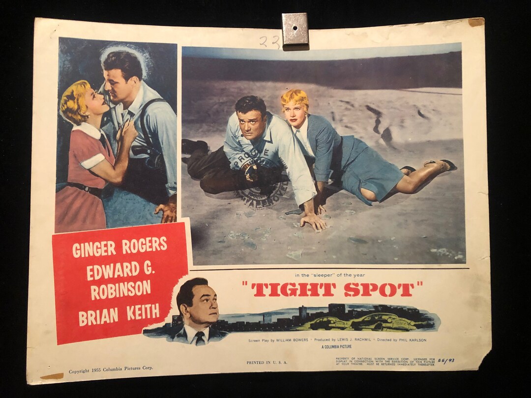 Original 1955 Tight Spot Movie Poster Lobby Card, Ginger Rogers, Edward ...