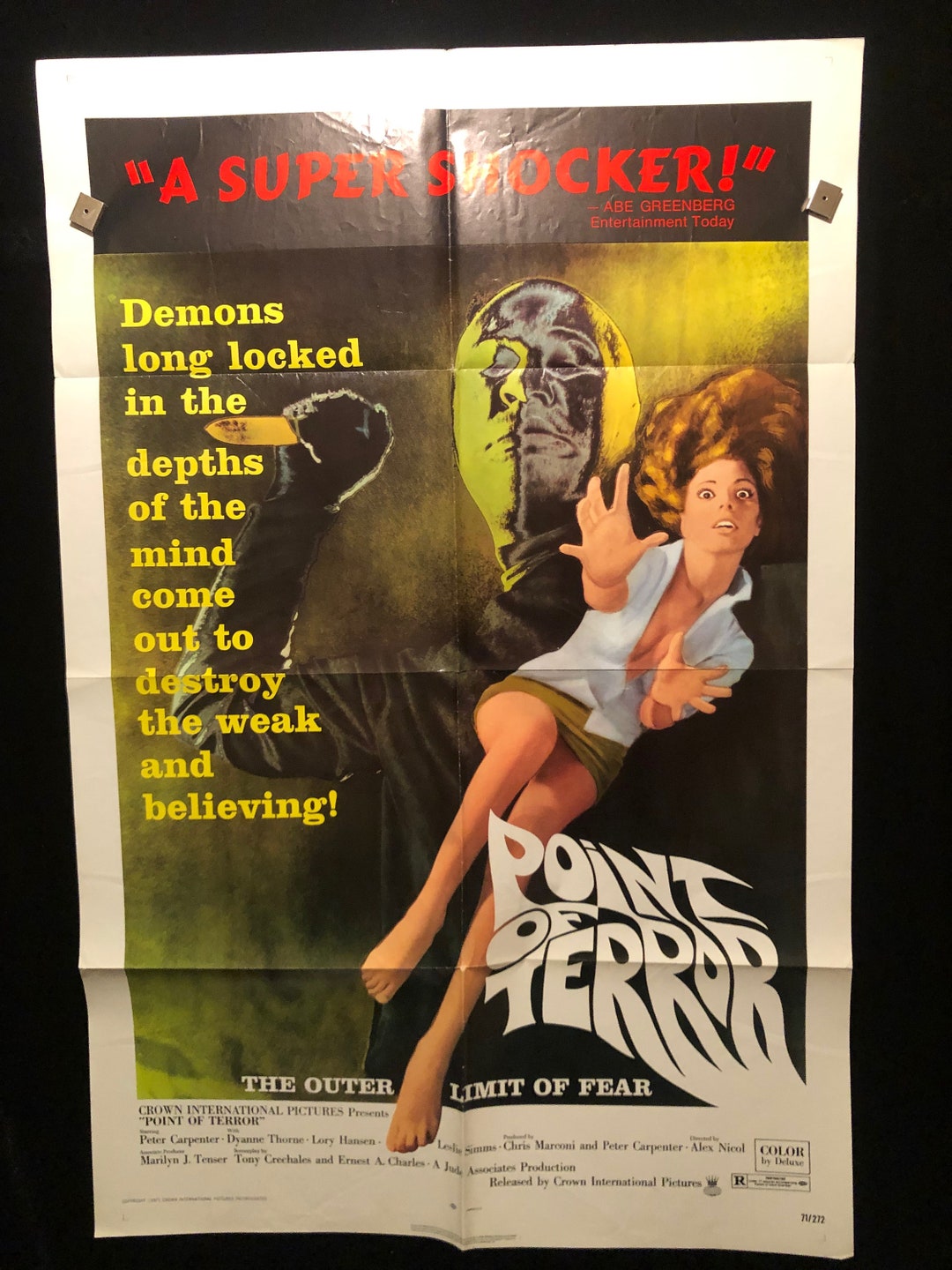 Original 1971 Point of Terror One Sheet Movie Poster, Sexploitation, Horror, Alex Nicol, Peter ...