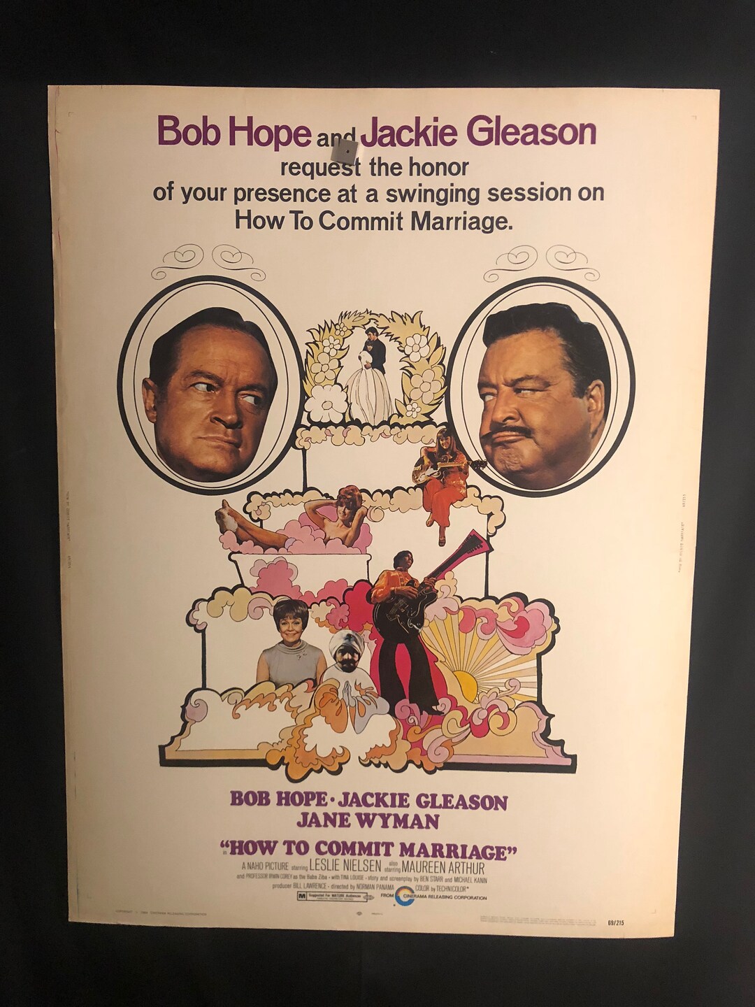 Original 1969 How to Commit Marriage 30x40 Movie Poster Bob Hope ...