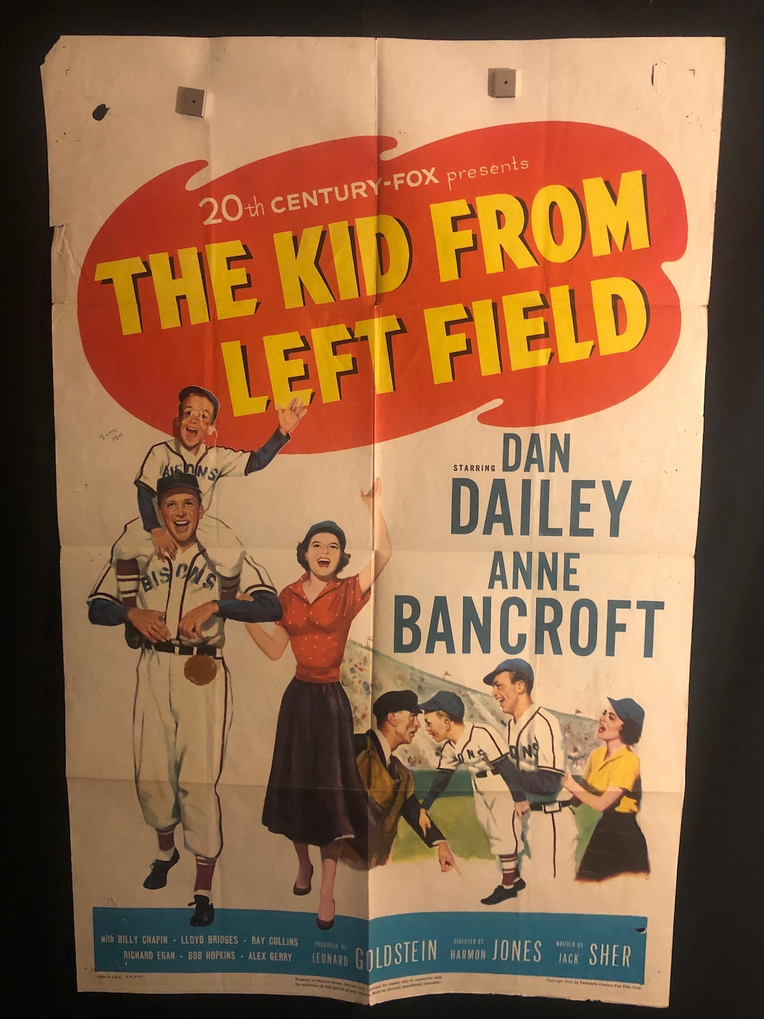 Original 1953 the Kid From Left Field One Sheet Movie Poster, Baseball ...