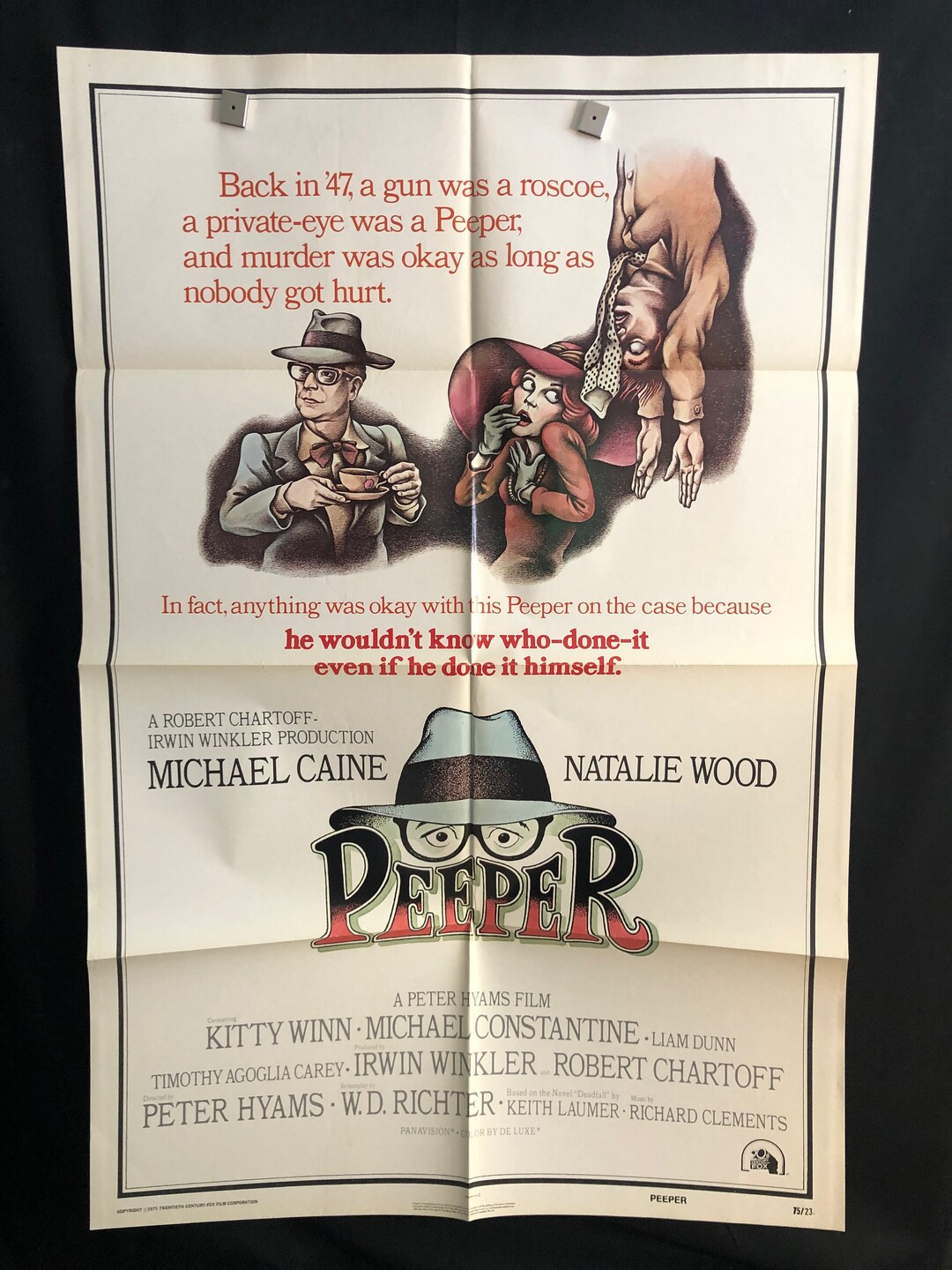 Original 1975 Peeper One Sheet Movie Poster, Michael Caine, Natalie ...
