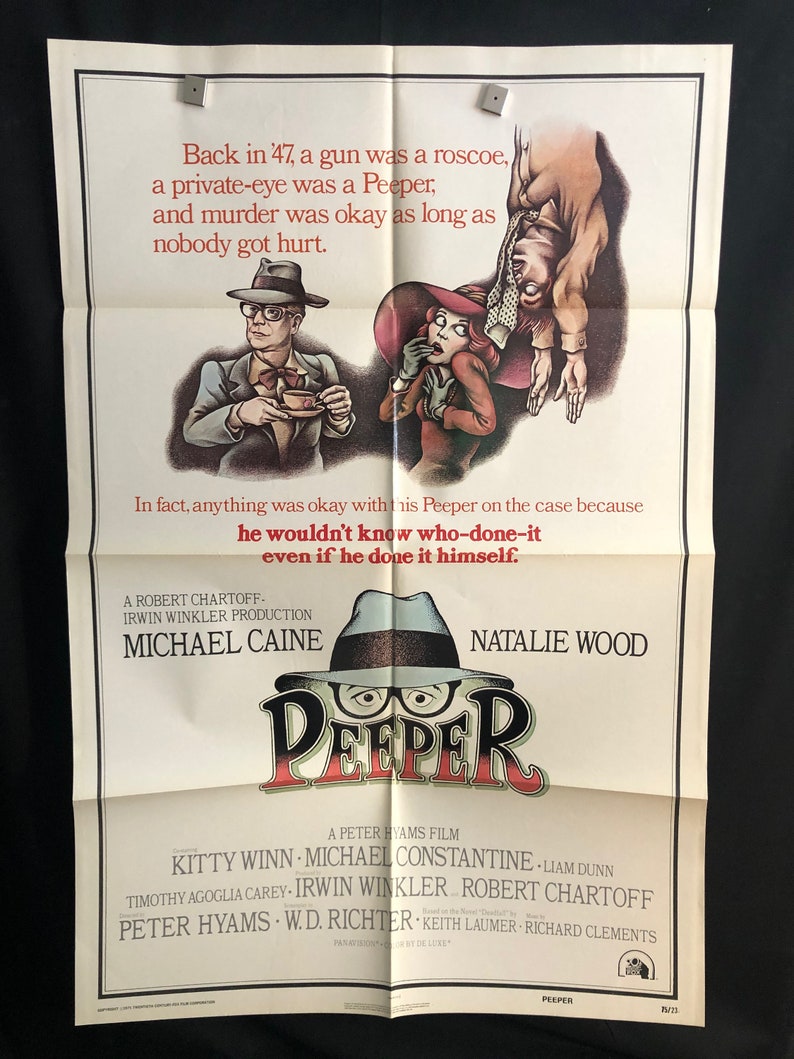 Original 1975 Peeper One Sheet Movie Poster, Michael Caine, Natalie ...