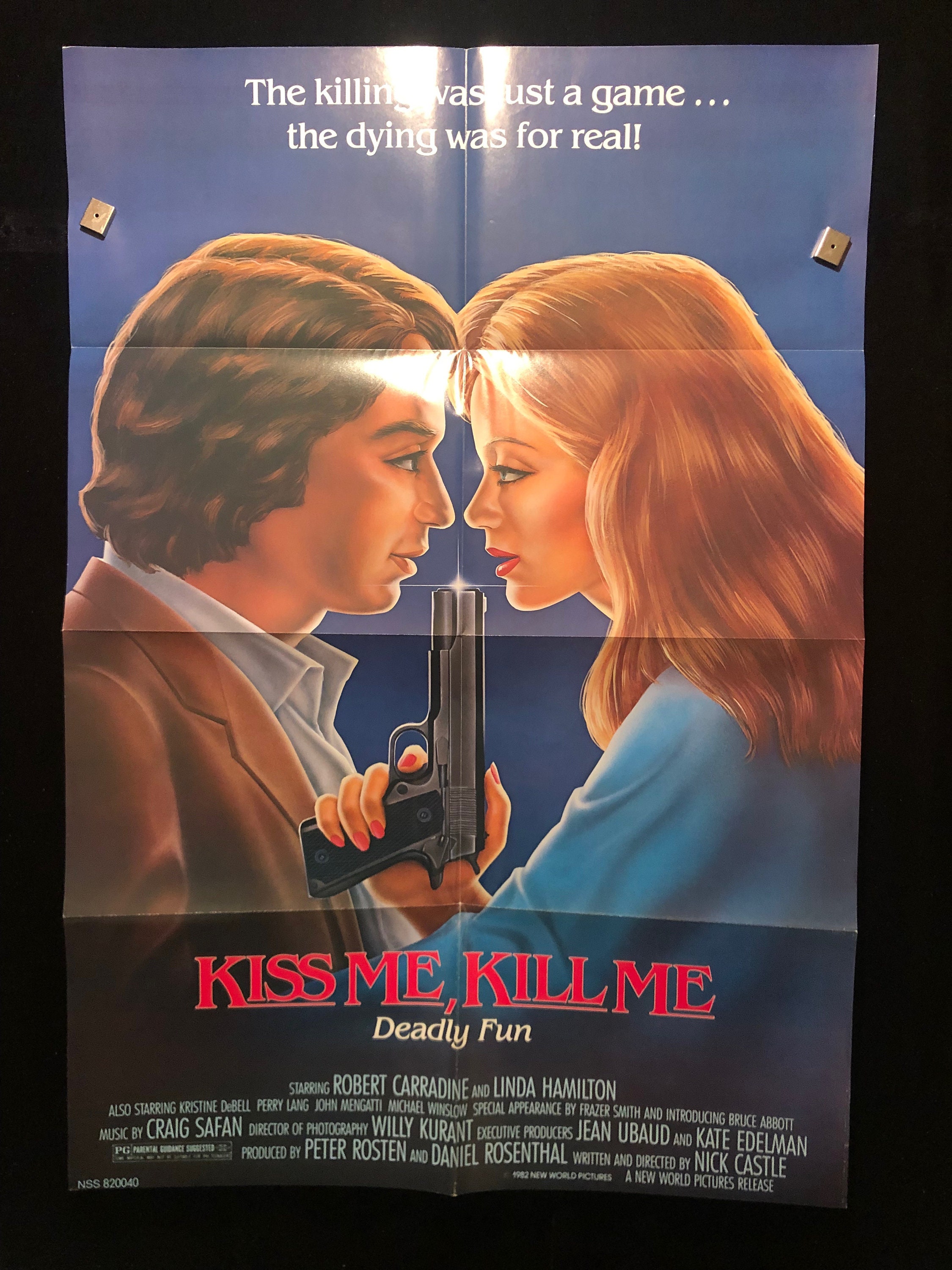 Original 1983 Kiss Me Kill Me, Tag The Assassination Game One Sheet Movie Poster, Linda Hamilton ...