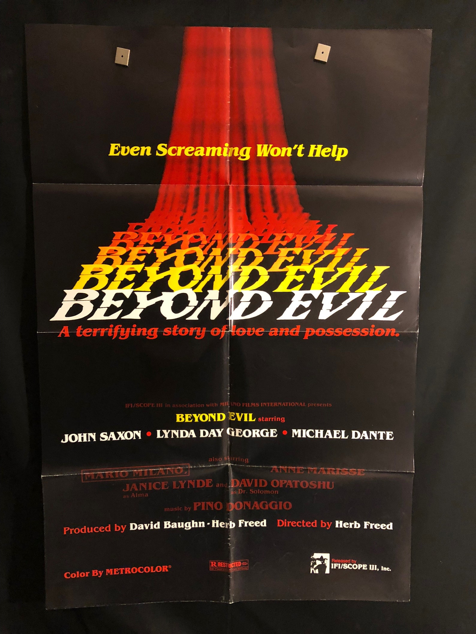 Original 1980 Beyond Evil One Sheet Movie Poster John Saxon | Etsy