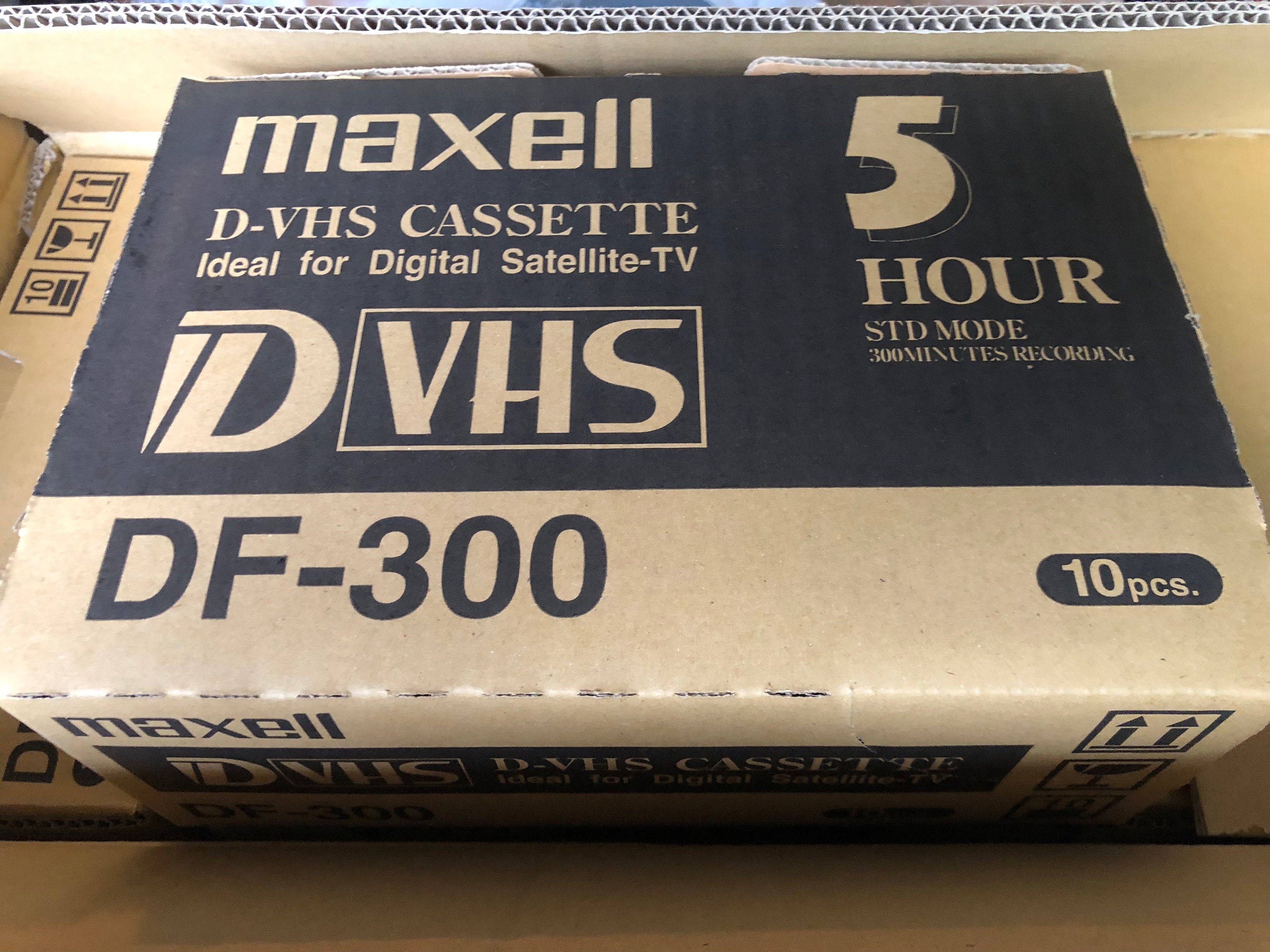 Original 1990s Maxell D-VHS Cassette DF-300 300min Tapes Box of 10 Brand NEW Blank Broadcast - Etsy