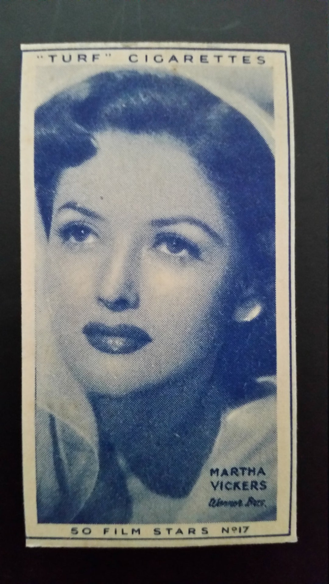 Original 1947 Martha Vickers Turf Cigarette Card, Movie, Poster, Star ...
