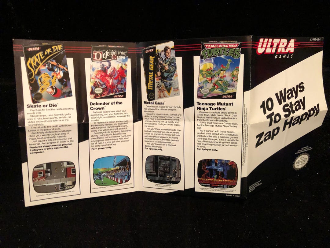 Original 1980s Nintendo NES Ultra Games 10 Ways to Stay Zap Happy ...