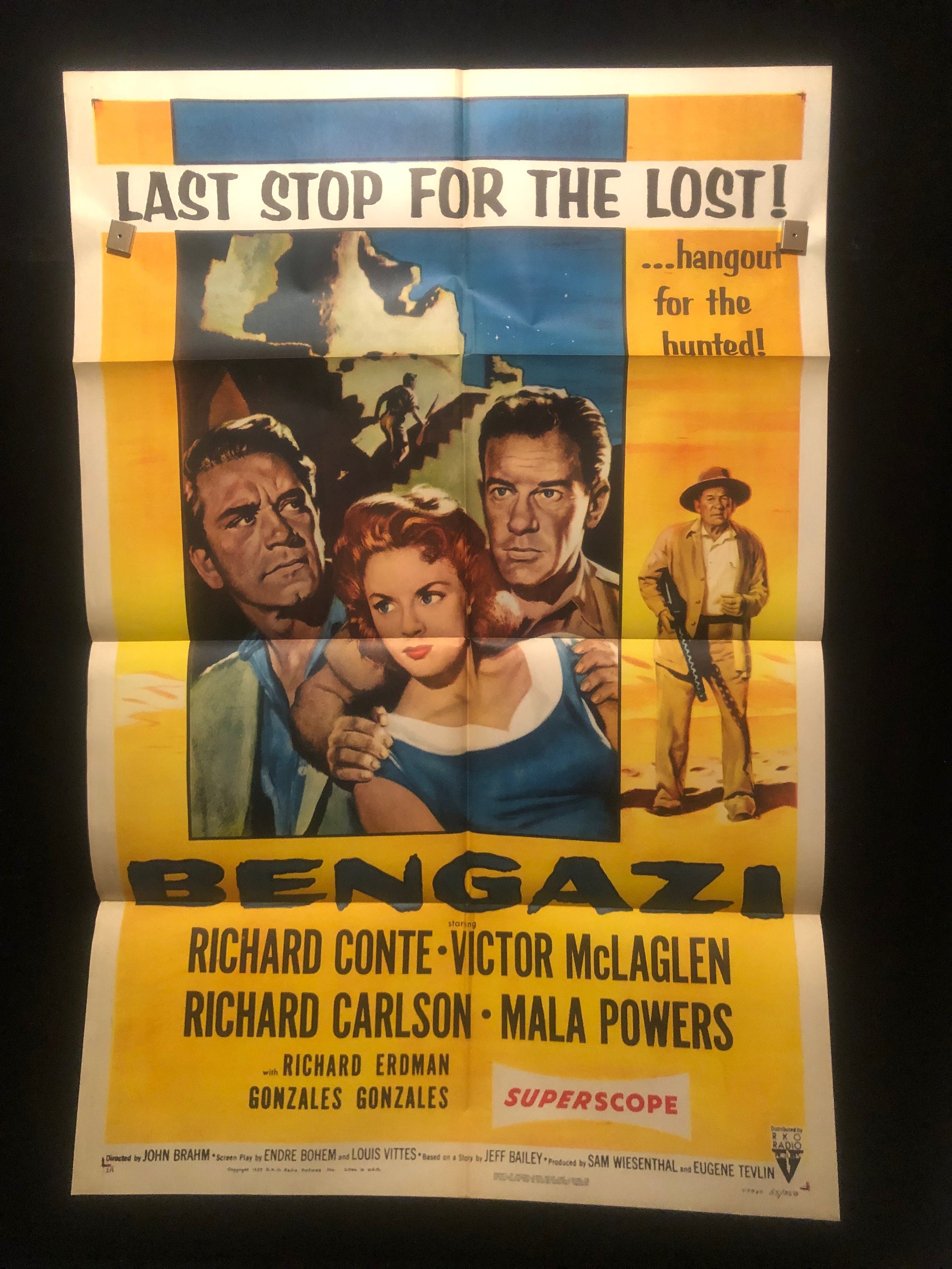 Original 1955 Bengazi One Sheet Movie Poster Richard Conte, Mala Powers ...