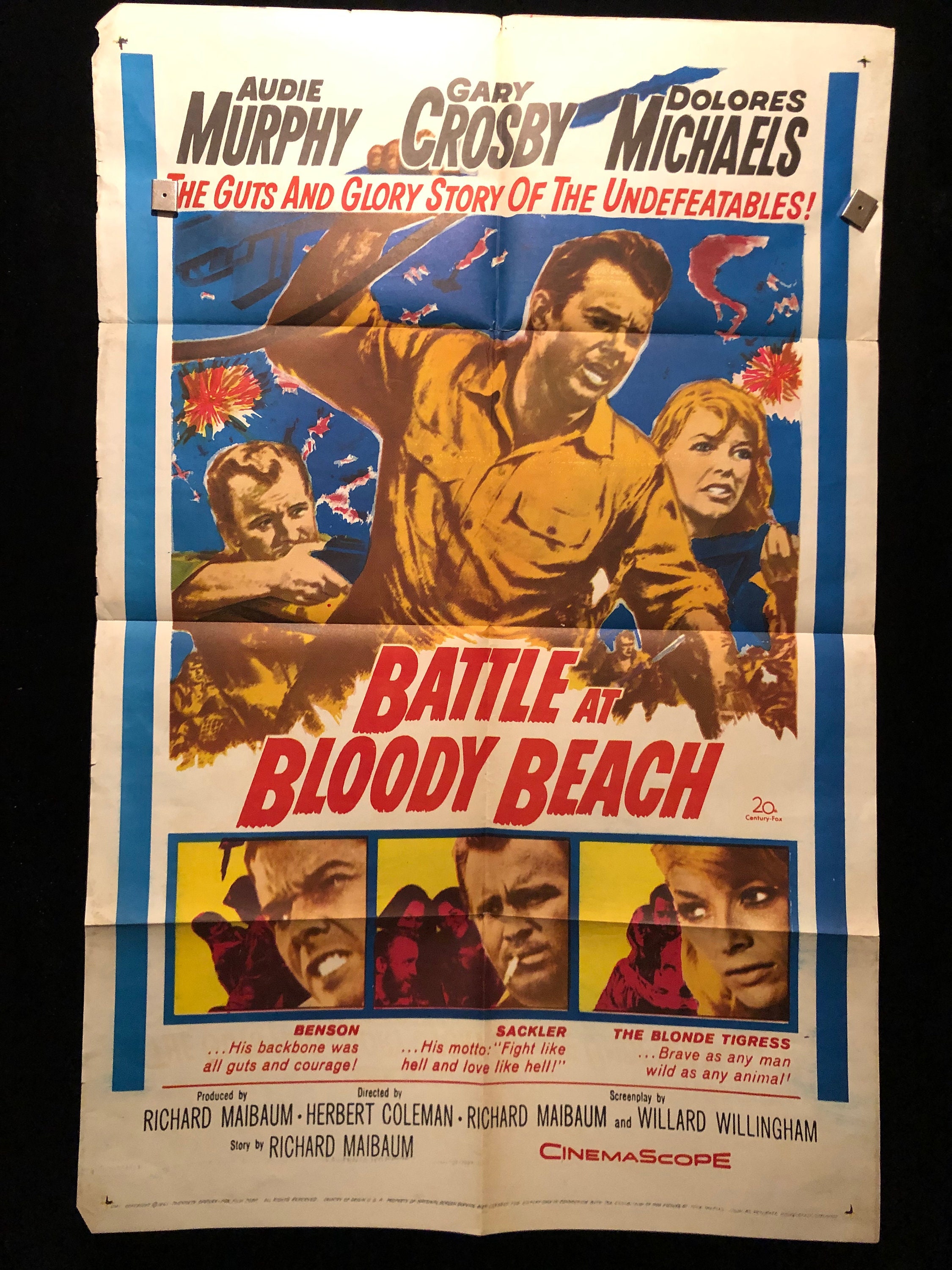 Original 1961 Battle at Bloody Beach One Sheet Movie Poster - Etsy