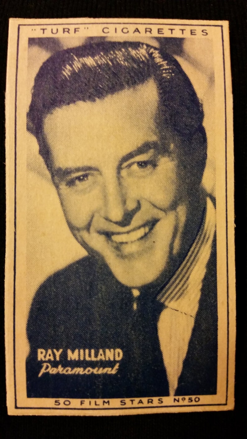 Original 1947 Ray Milland Turf Cigarette Card, Vintage, Hollywood ...