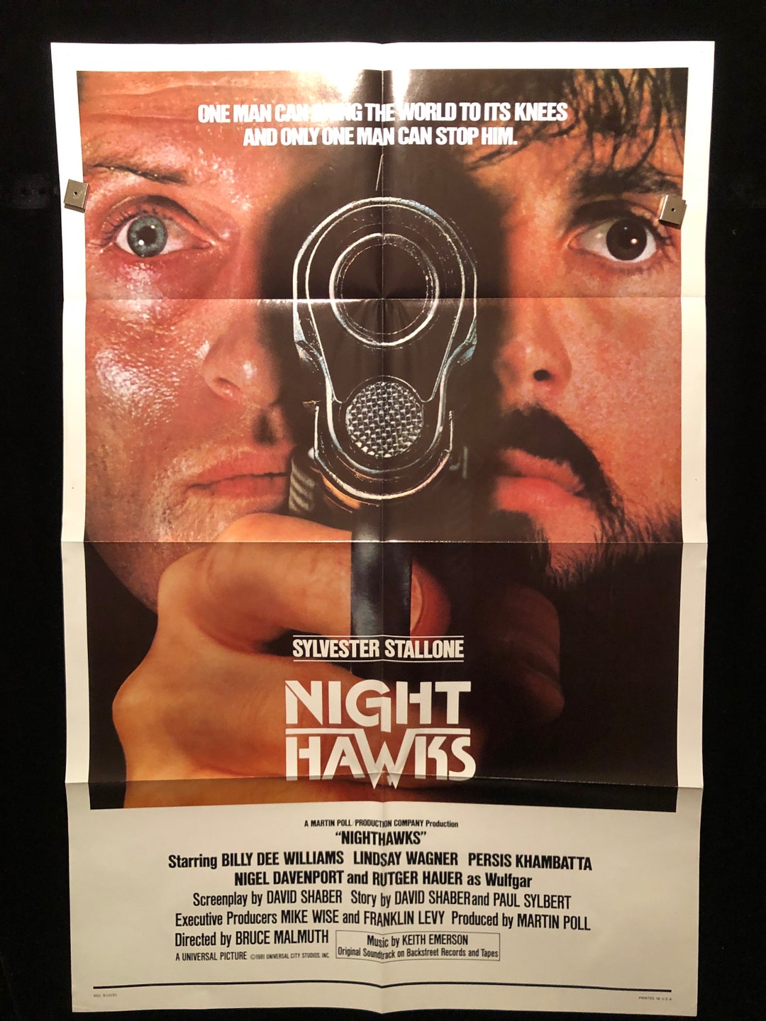 Original 1981 Night Hawks One Sheet Movie Poster, Sylvester Stallone ...