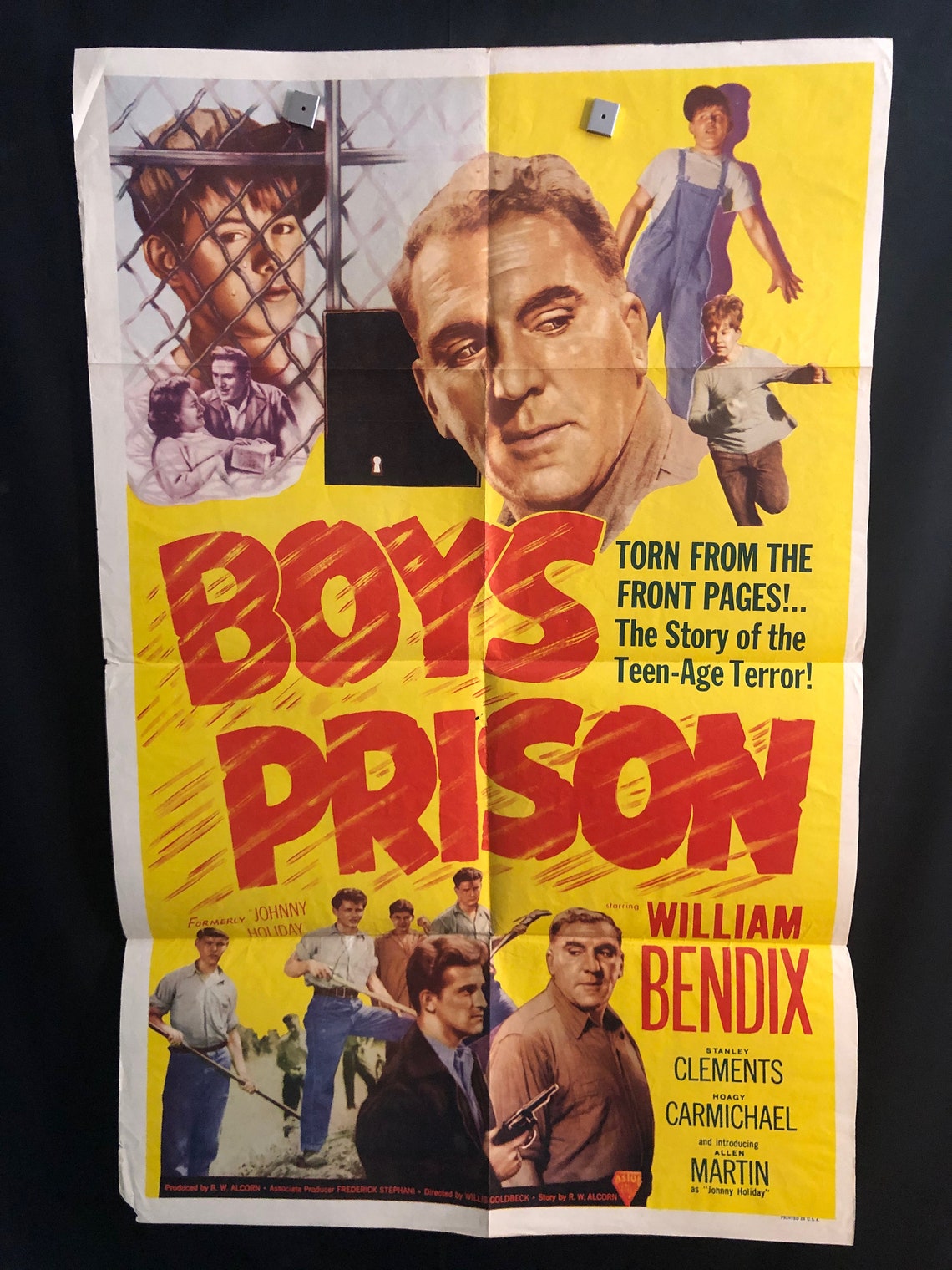 Original 1950 Boys Prison One Sheet Movie Poster, Teen, Exploitation ...