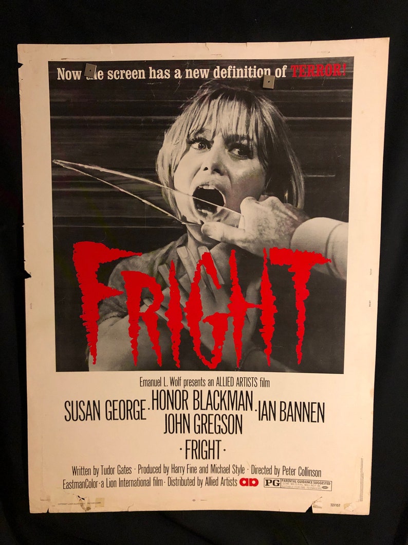 Original 1972 Fright 30x40 Movie Poster Horror Susan George - Etsy