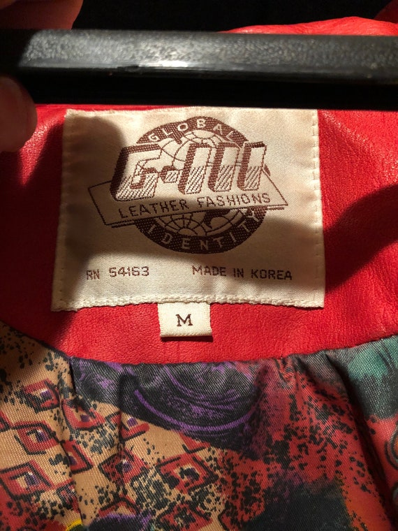 Original 1980s Vintage Global Identity Red Leather Ja… - Gem