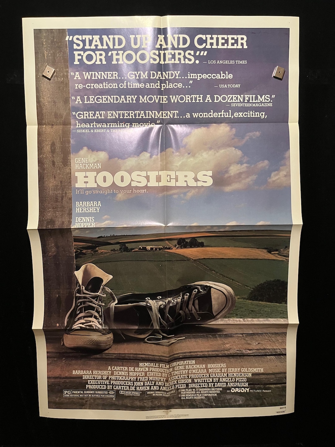 Original 1986 Hoosiers One Sheet Movie Poster Gene Hackman, Dennis ...