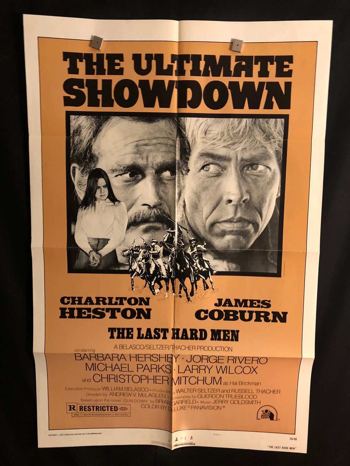 Original 1976 the Last Hard Men One Sheet Movie Poster, Charlton Heston ...