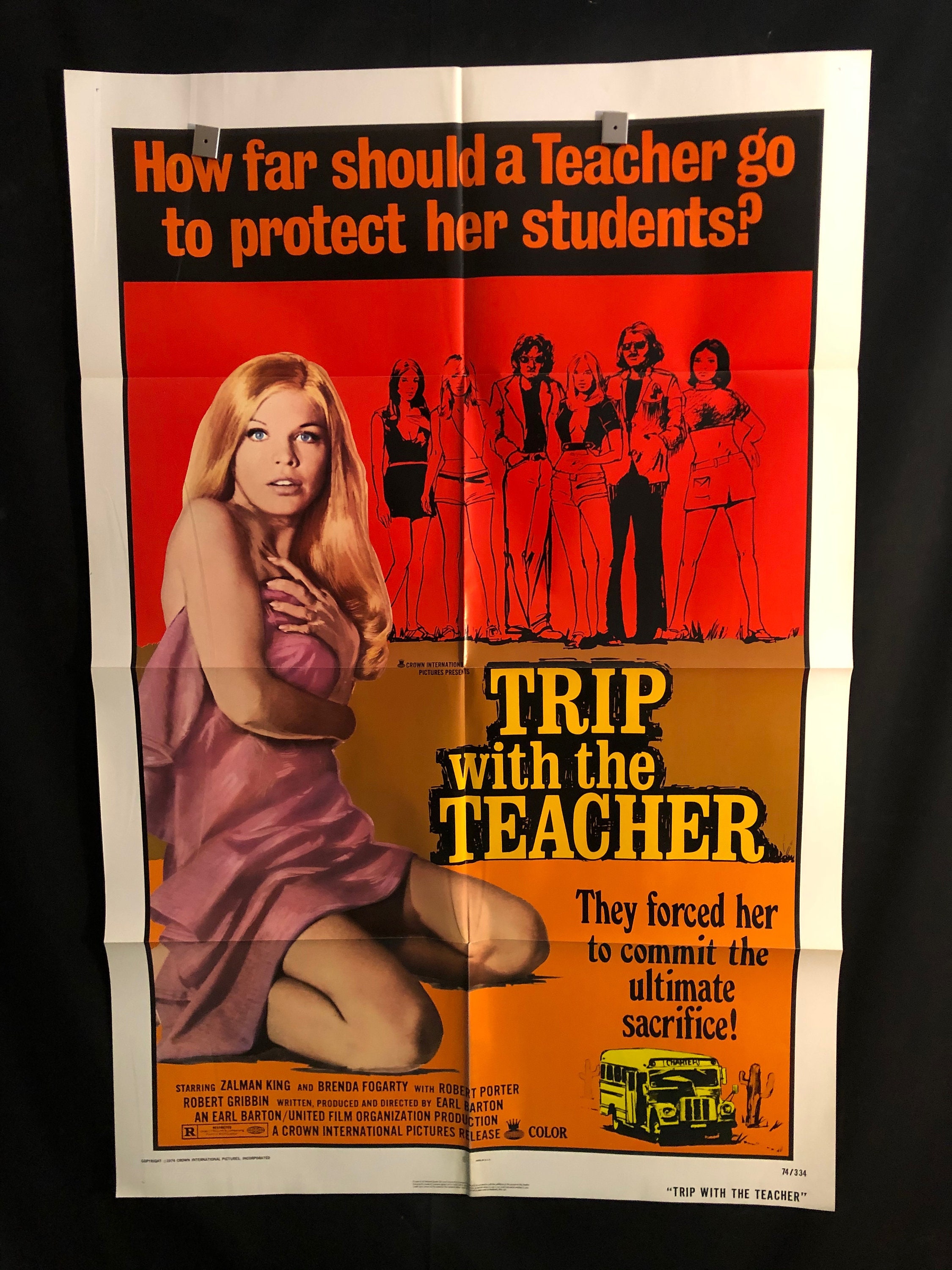 Original 1974 Trip With the Teacher Movie Poster, Sexploitation, Bad Girl, Erotic, Sex, Teen ...