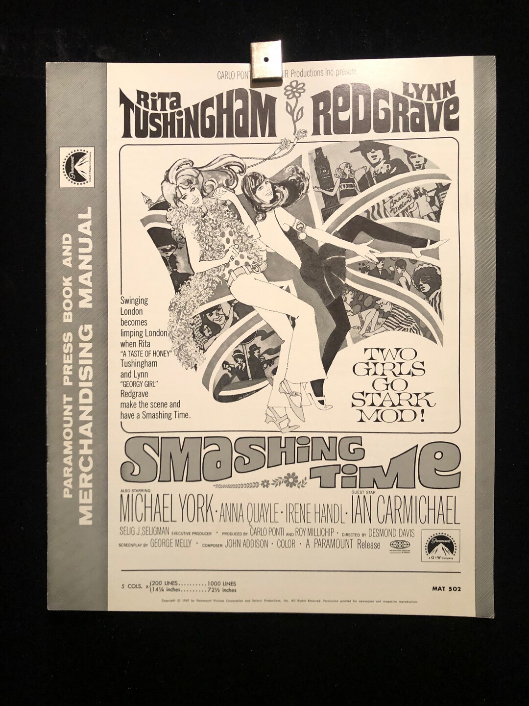 Original 1968 Smashing Time Program Pressbook Rita Tushingham Lynn Redgrave, Mod - Etsy