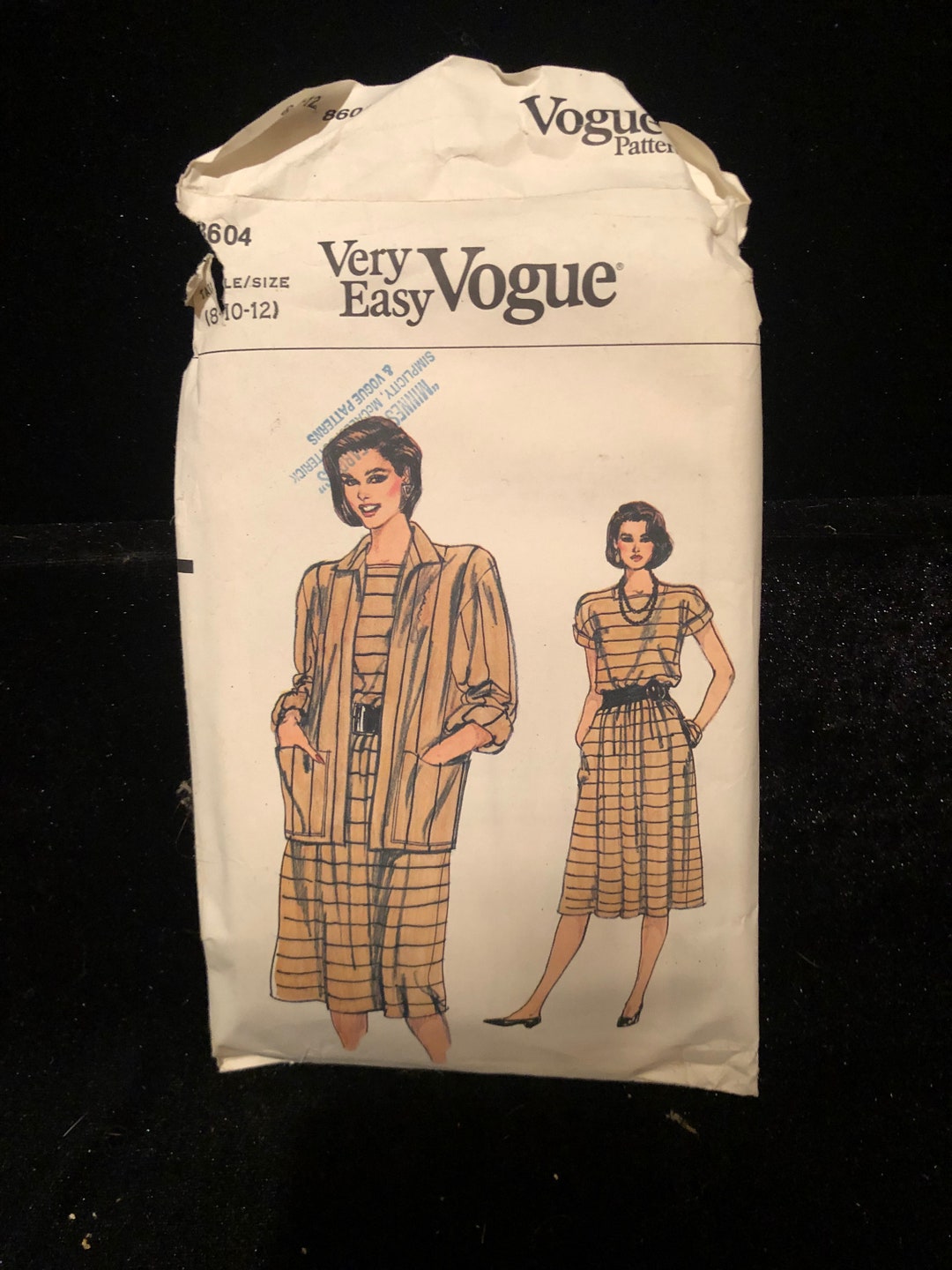 Original Vogue 1970s Vintage Sewing Pattern 8604 SZ 8-10-12 Misses ...