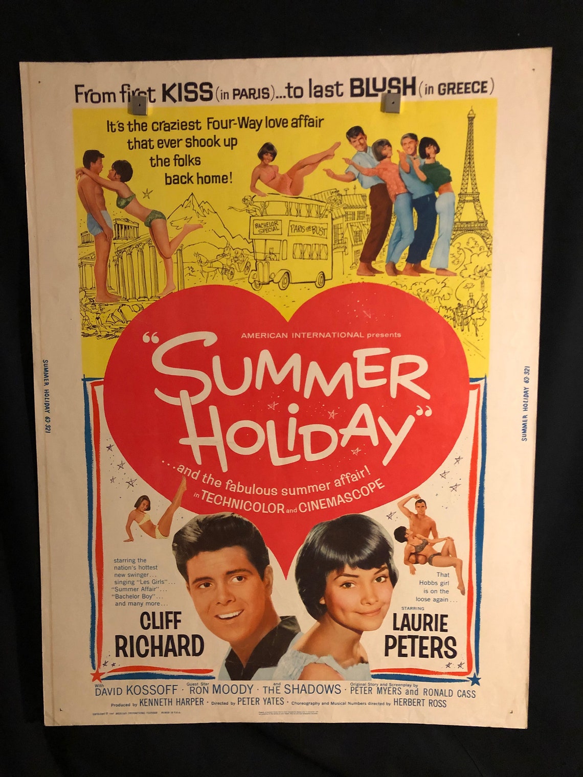 Original 1963 Summer Holiday 30x40 Movie Poster Cliff Richard, Laurie ...